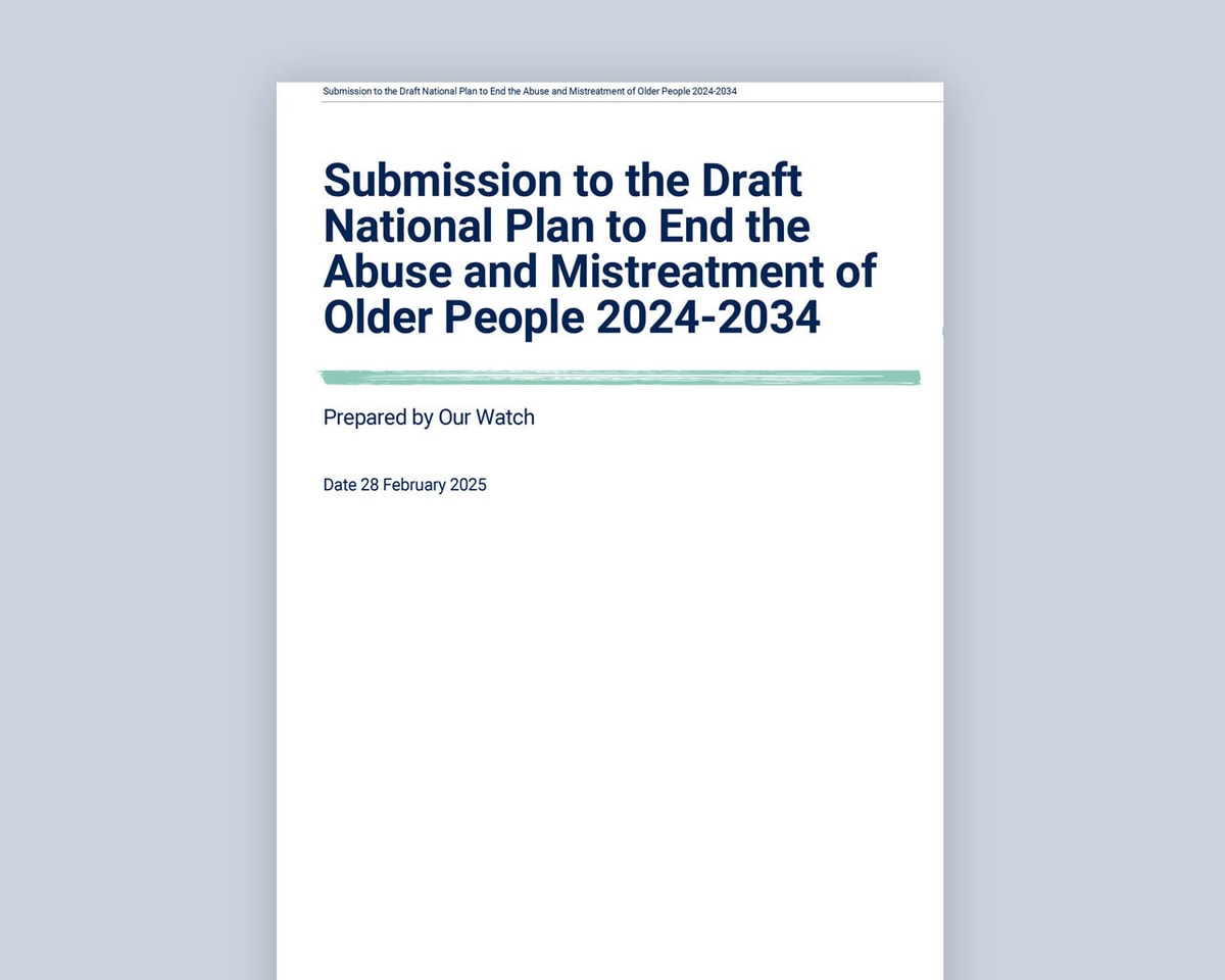 Our Watch | Submission to the Draft National Plan to End the Abuse…