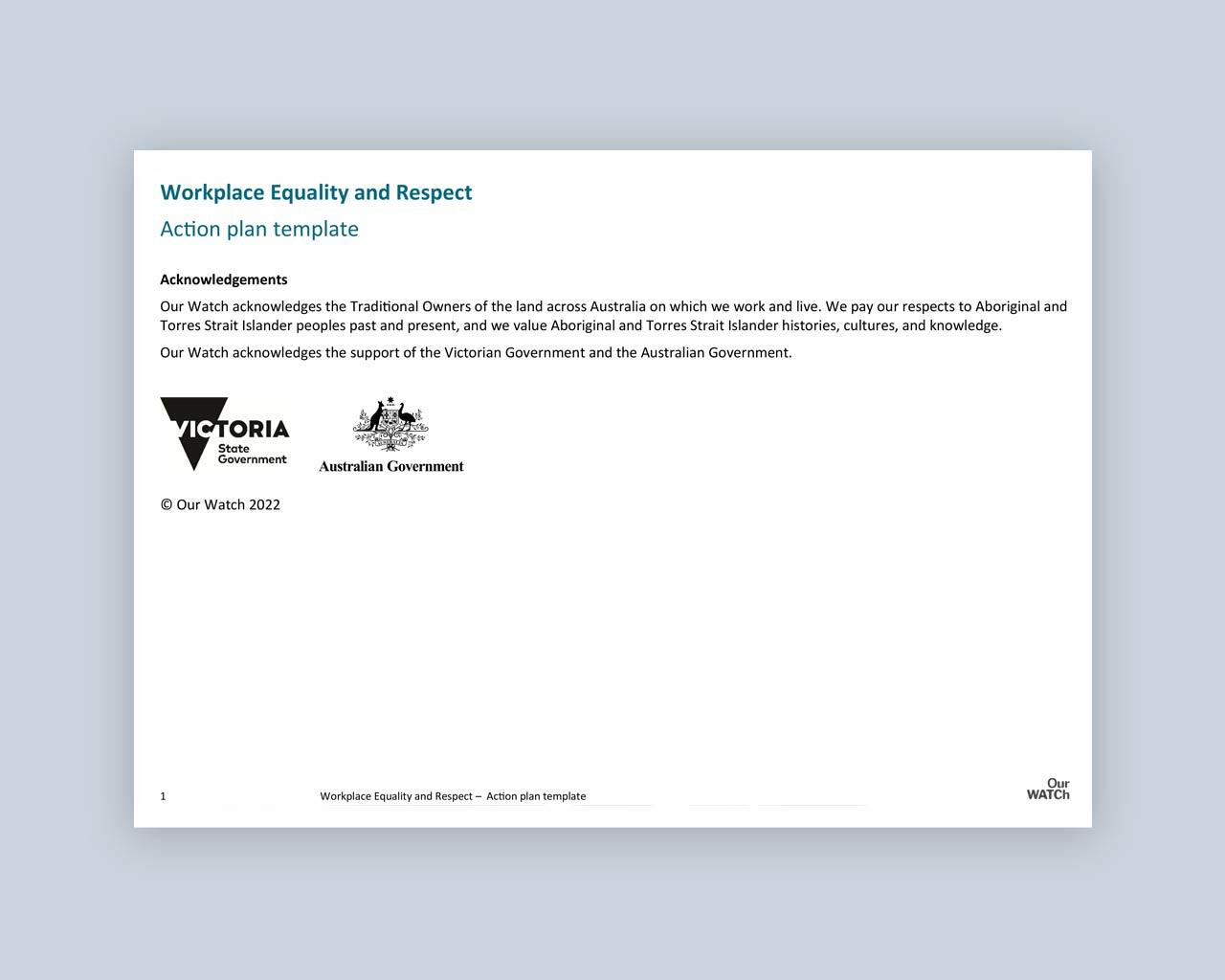 Our Watch | Workplace Equality and Respect resources